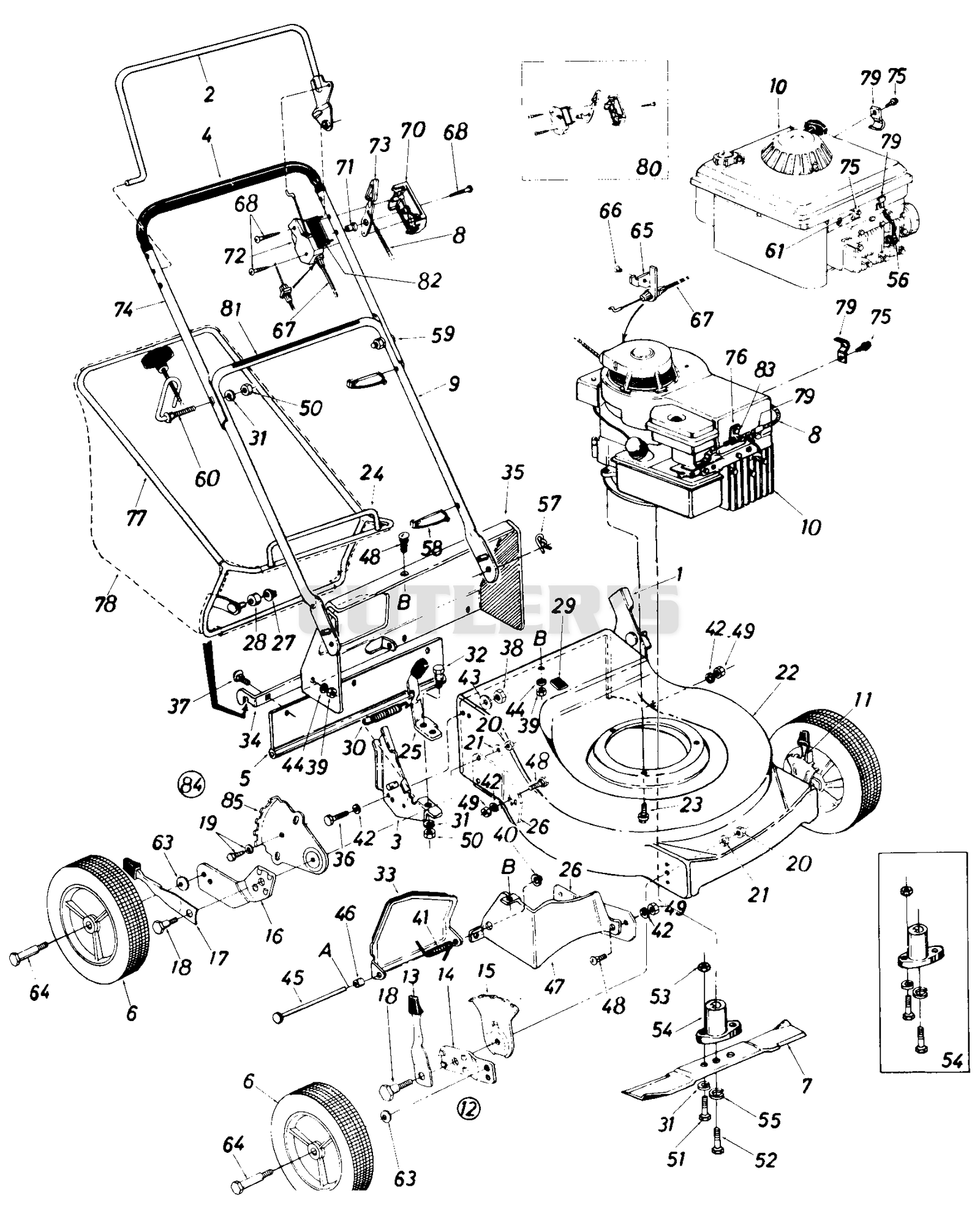 MTD 117-312-107 Push Lawn Mower Parts Diagram