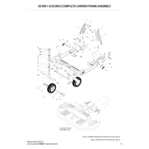 Walker Mowers DC and DU Collection Deck Parts Diagram (Serial # 220995