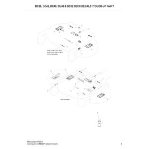 Walker Mowers DC and DU Collection Deck Parts Diagram (Serial # 222654