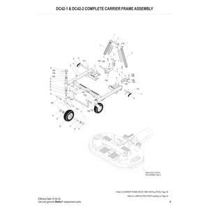 Walker Mowers DC and DU Collection Deck Parts Diagram (Serial # 222654